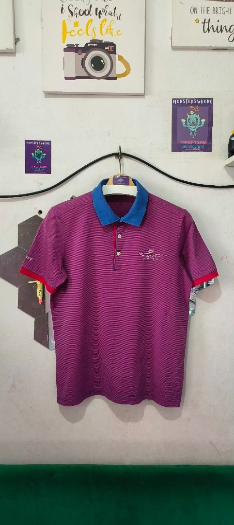 Kaos Polo Louis Castel Ungu Garis Garis Biru Small Logo Kerah Biru ...