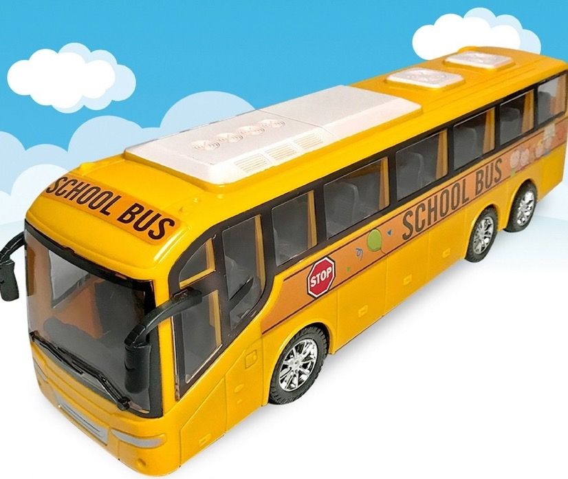 Kids Boy Girl Push Pull Large Size School Bus Vehicle Pretend Toy ...