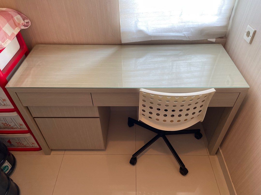 Kursi Scalberg Ikea+Meja Kerja+ Storage Box, Perabotan Rumah di Carousell