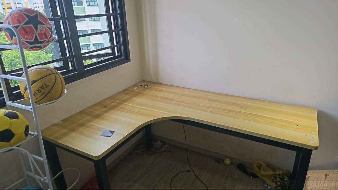 L Shape Study table/ desk, Furniture & Home Living, Furniture, Tables ...