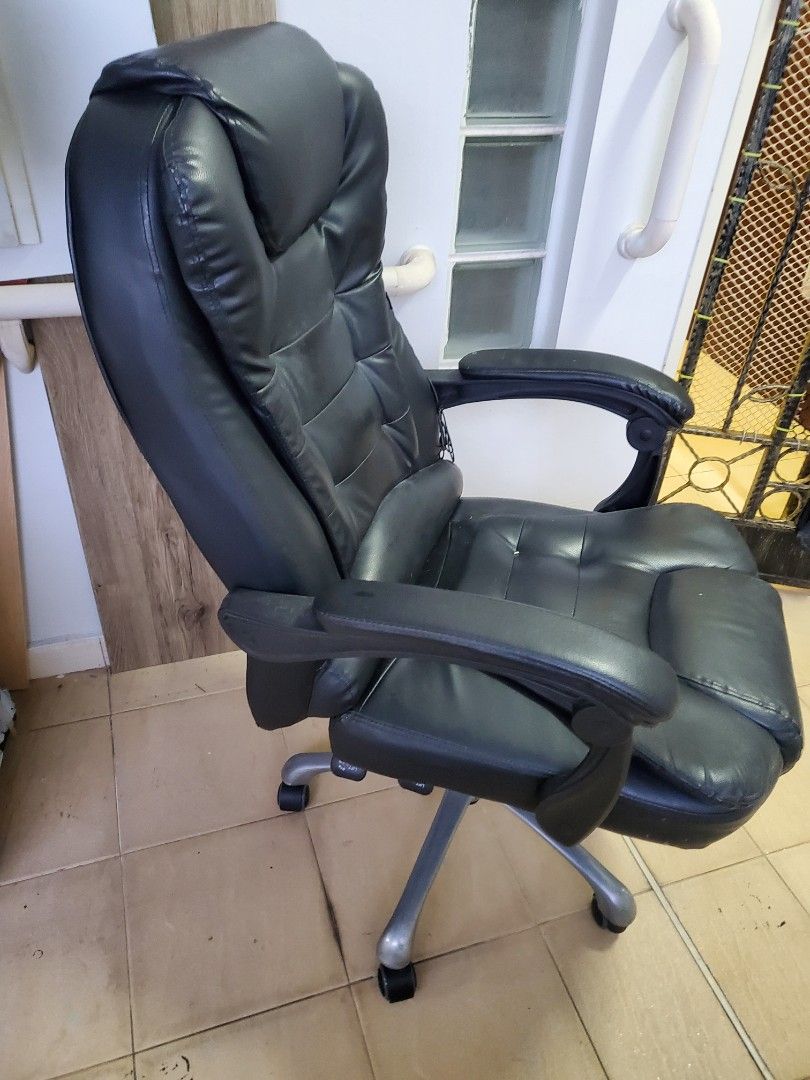 Leather recliner computer chair, Furniture & Home Living, Furniture ...