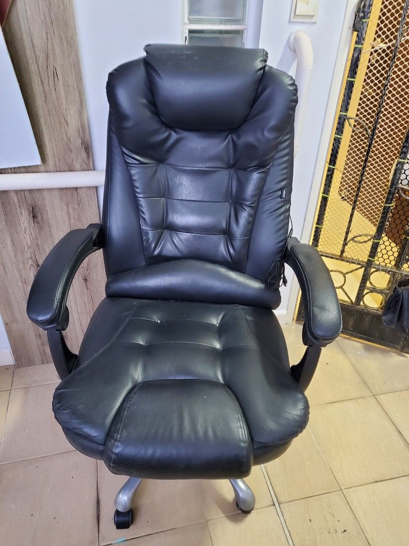Leather recliner computer chair, Furniture & Home Living, Furniture ...