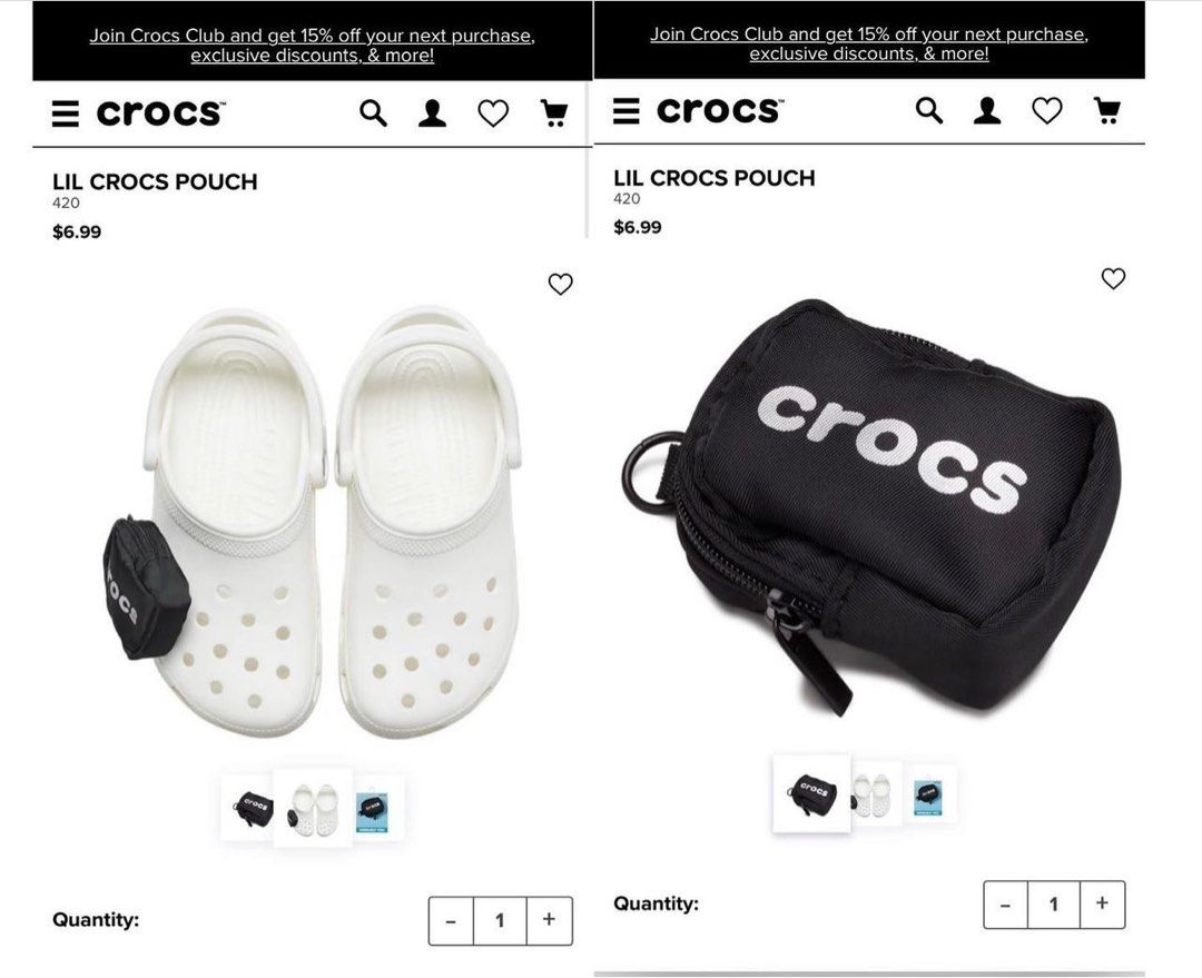 Lil Crocs Pouch Jibbitz Brand New, Men's Fashion, Footwear, Slippers ...