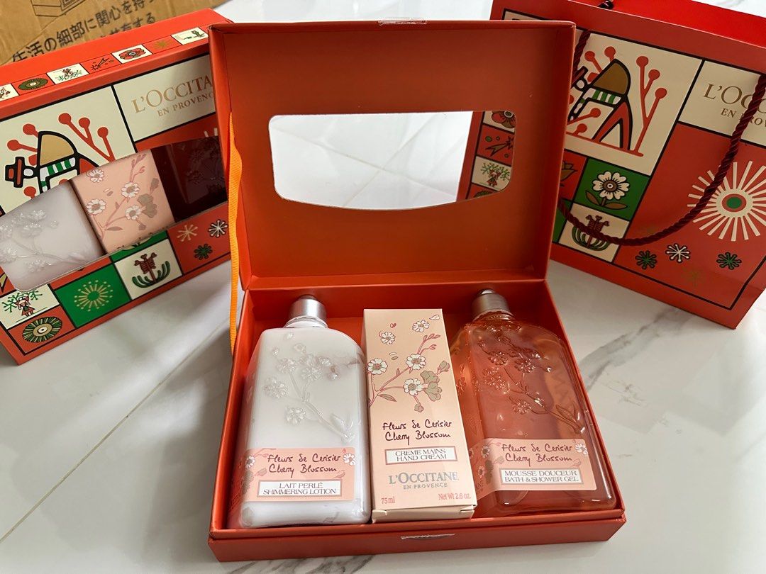 L'OCCITANE CHERRY BLOSSOM BODY CARE 3-PC SET, Beauty & Personal Care ...
