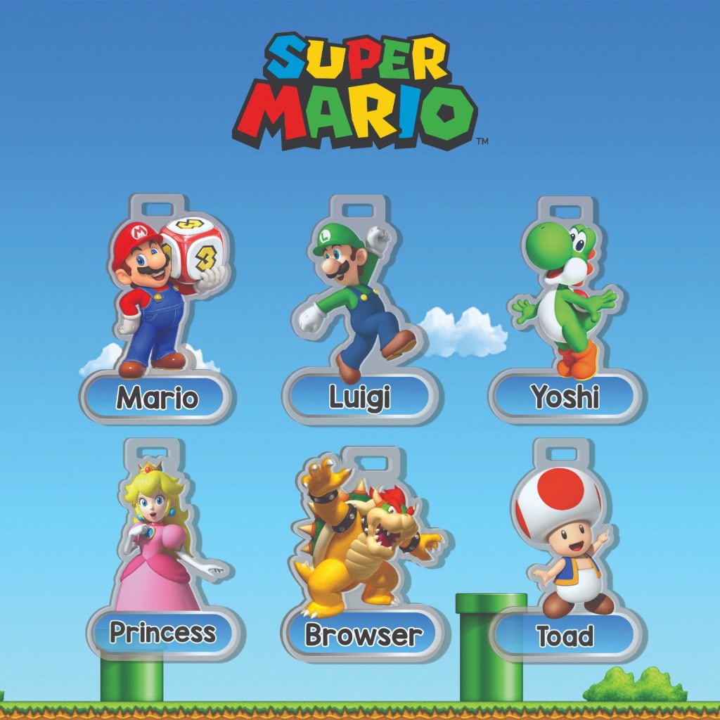 SUPER MARIO BROS LUGGAGE BAG TAG CHRISTMAS GIFT FAREWELL KIDS CHILDREN ...