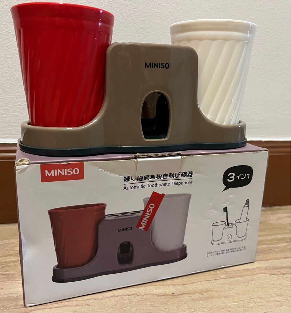 MINISO Automatic Toothpaste Dispenser, Furniture & Home Living ...