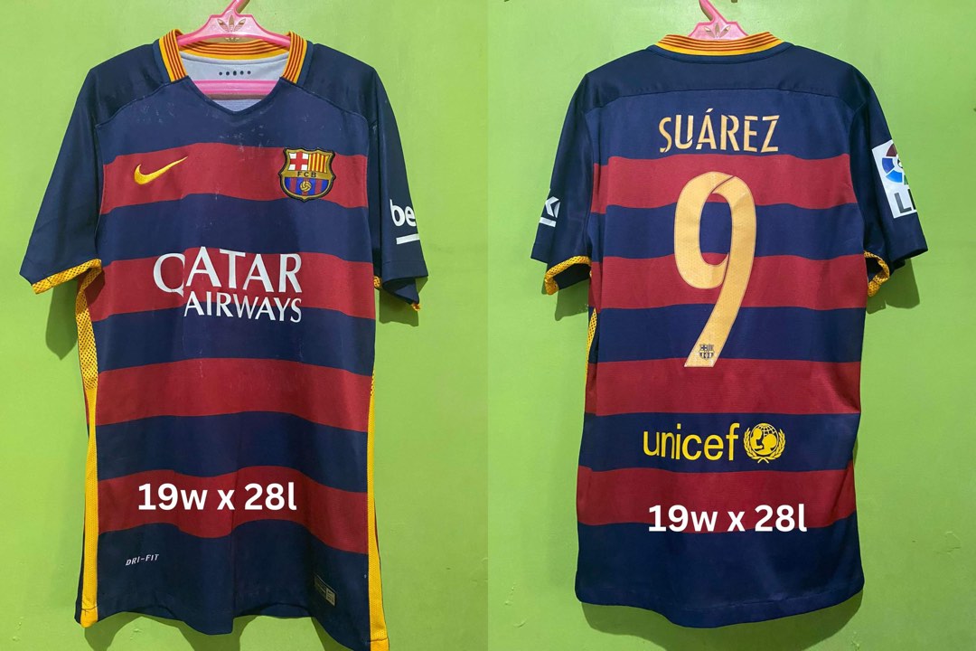 nike fc barcelona suarez football kit, Men's Fashion, Tops & Sets ...