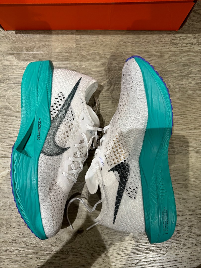 Nike Zoomx Vaporfly Next% 3 White Jade Ice Running, Women's Fashion ...
