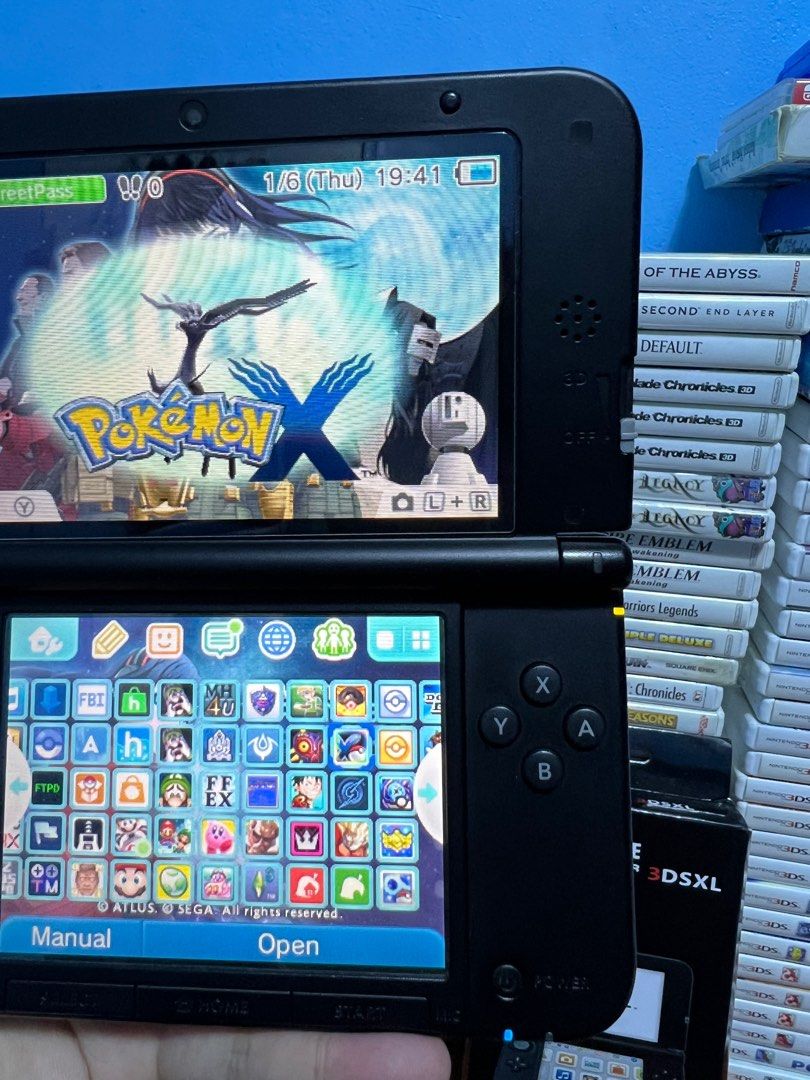 Nintendo Old 3DS XL Red/Black (Cfw w/64gb MMC, Full of Games, Ready to ...