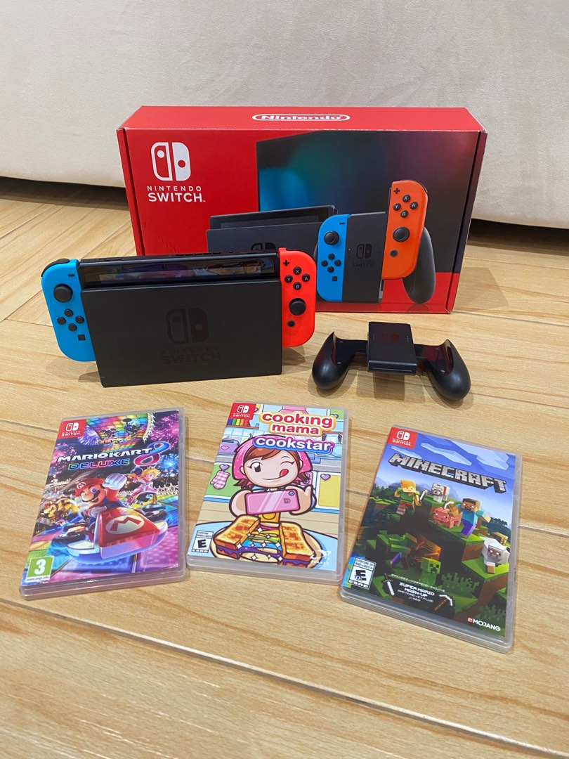 Nintendo Switch V2 - Neon Blue/Neon Red, Video Gaming, Video Game ...