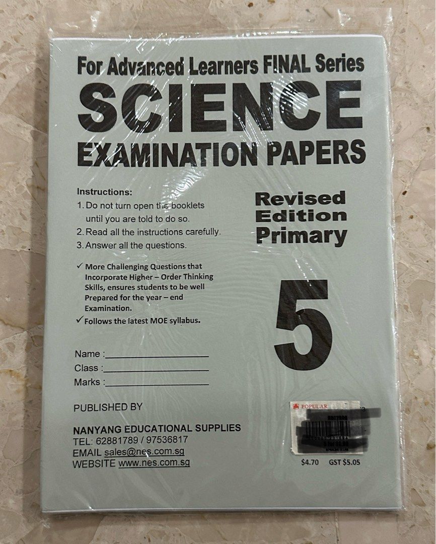 P5 English and Science exam papers (for advanced learners final series ...