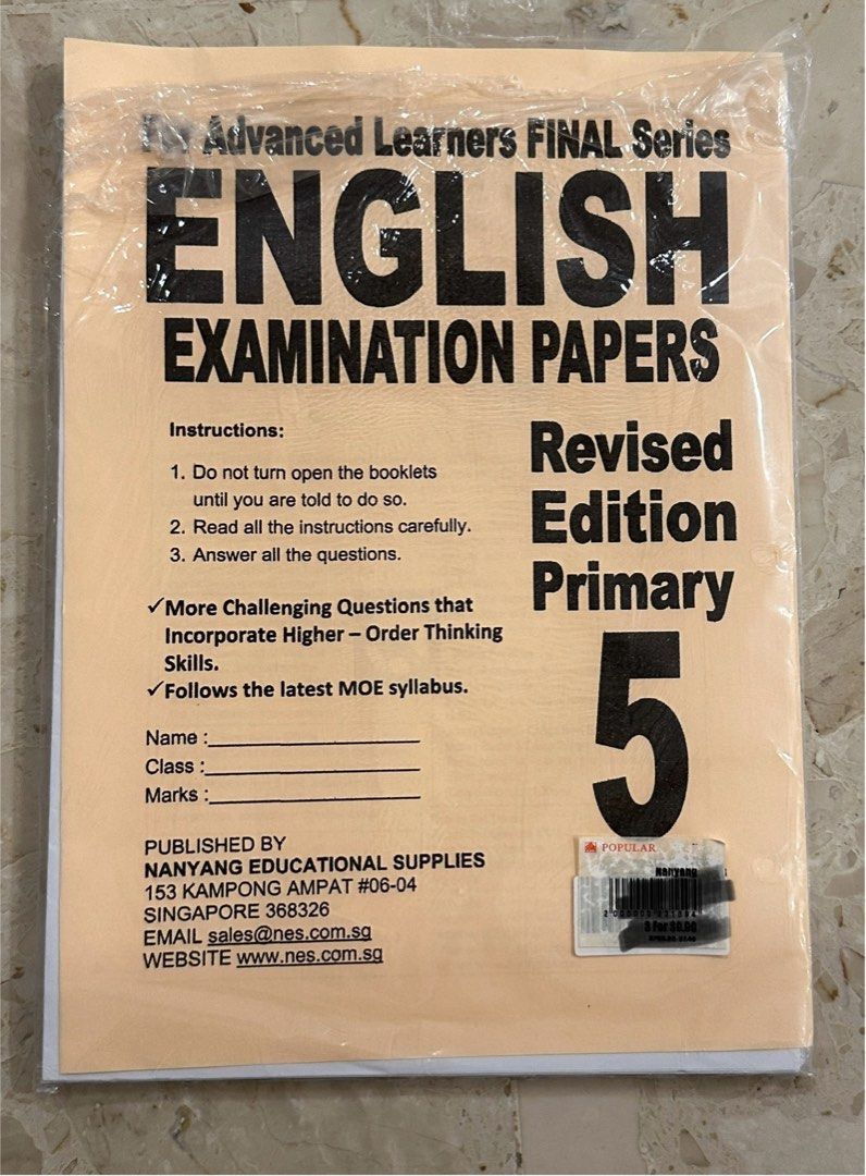 P5 English and Science exam papers (for advanced learners final series ...