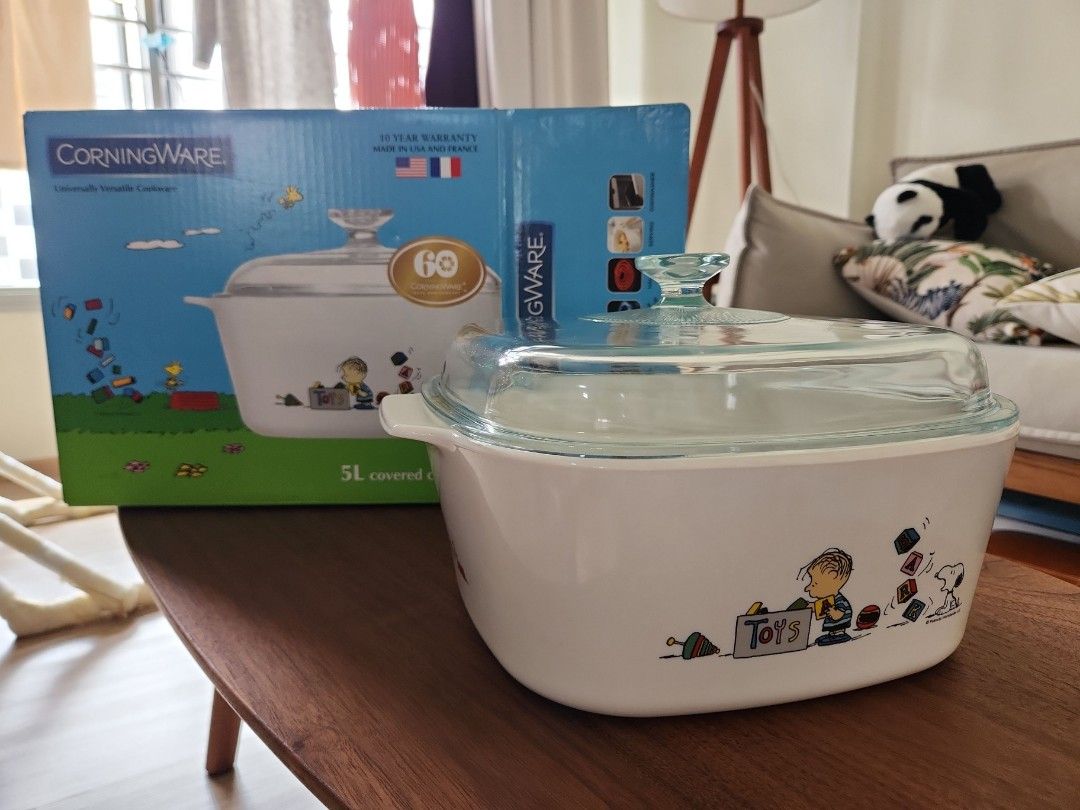 Peanuts Snoopy 5L Corningware, Furniture & Home Living, Kitchenware ...