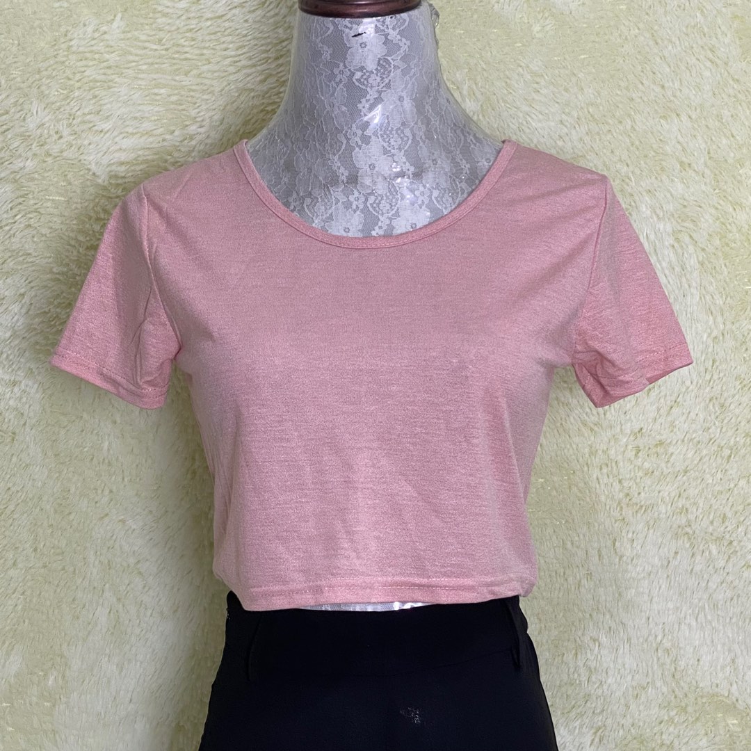 Pink Croptop, Women's Fashion, Tops, Blouses on Carousell