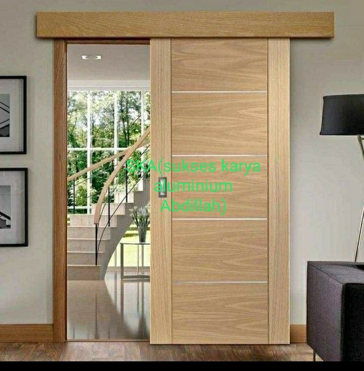 PINTU KAYU SLIDING PLUS KUSEN KAYU GRATIS PEMASANGAN, Desain ...