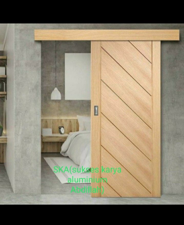 PINTU KAYU SLIDING PLUS KUSEN KAYU GRATIS PEMASANGAN, Desain ...
