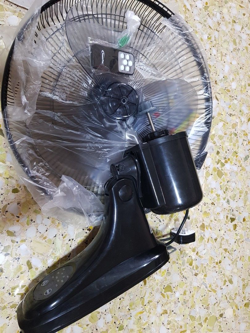 Powerpac 16inch wall fan with remote, Furniture & Home Living, Lighting ...