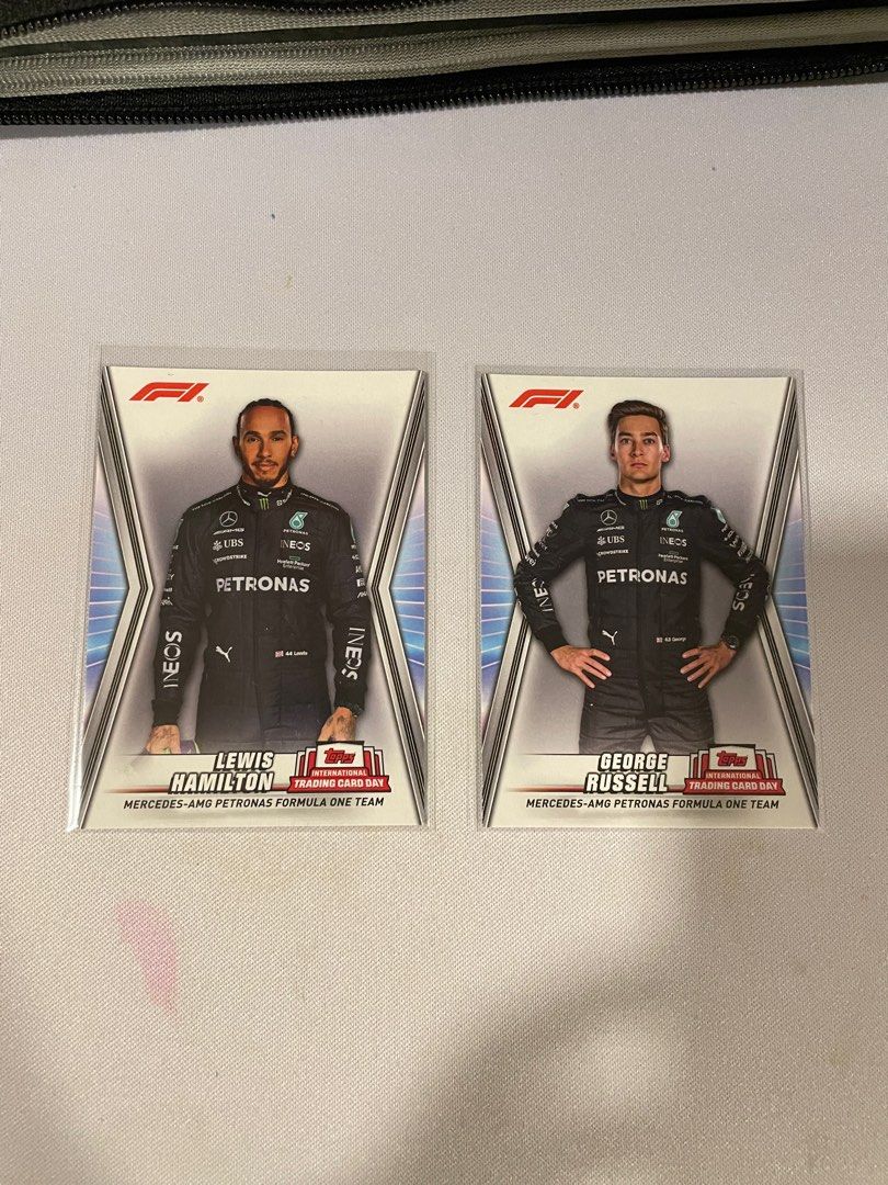 RARE Formula 1 Topps Lewis Hamilton George Russel Mercedes, Hobbies ...