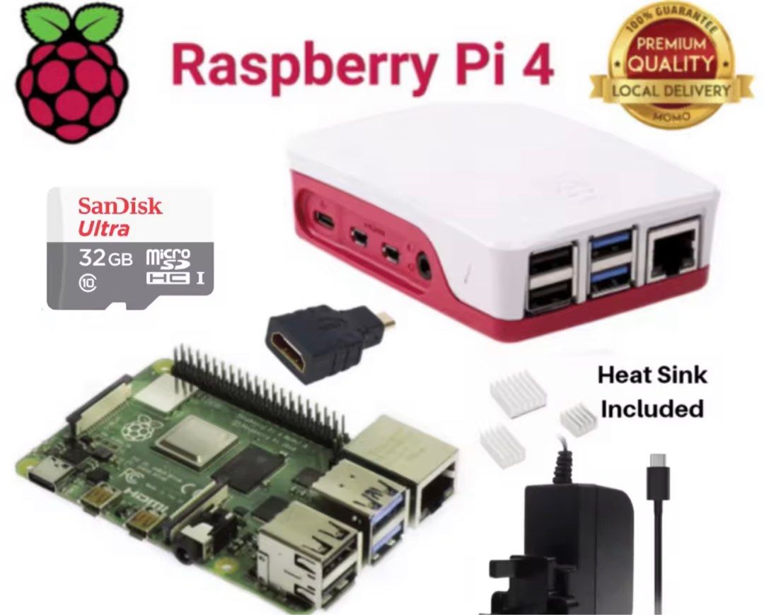 Raspberry Pi 4 Model B 4GB Starter Kit ( Power supply , Premium Case ...