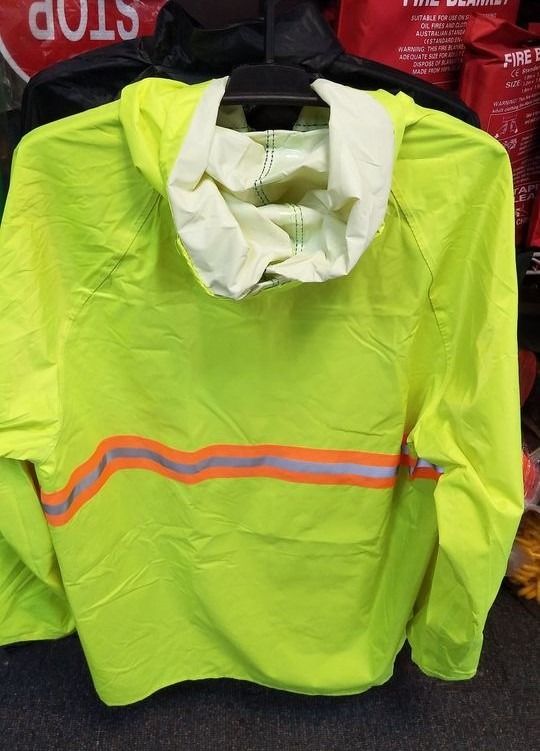 Reflective Strip Neon Rain Coat with Pants, Men's Fashion, Coats ...