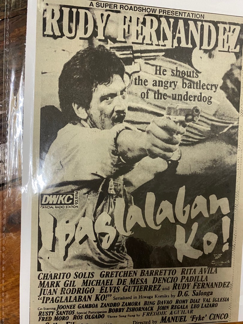 RUDY FERNANDEZ AS IPAGLALABAN KO! - Tagalog Filipino Old Newspaper Clip ...