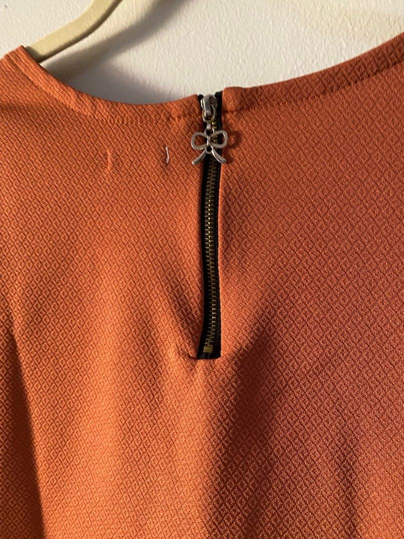 Rust-colored blouse, Women's Fashion, Tops, Blouses on Carousell