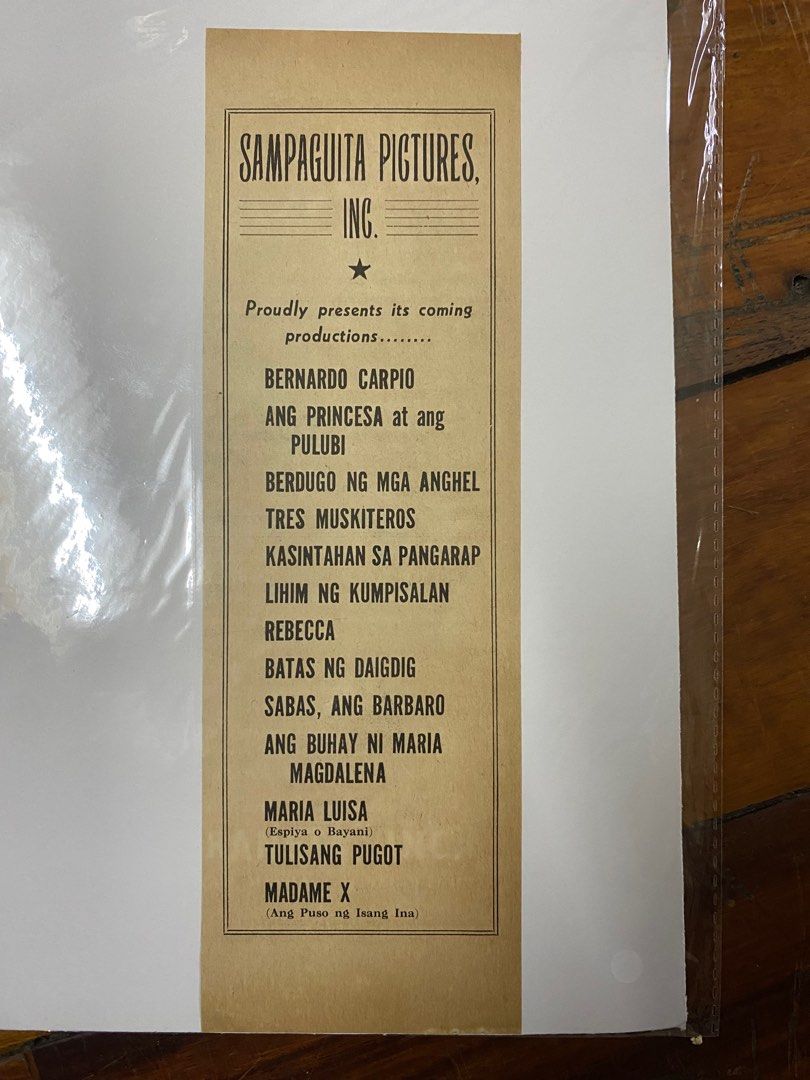 SAMPAGUITA PICTURES Bernardo Carpio ang princesa at ang pulubi Madame X ...