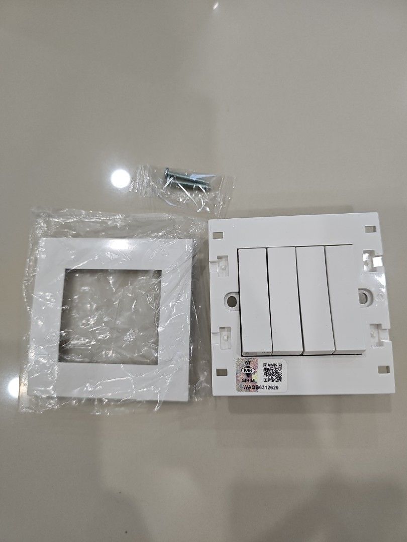 Schneider Vivace Switch 4 Gang Power Switch, Furniture & Home Living ...