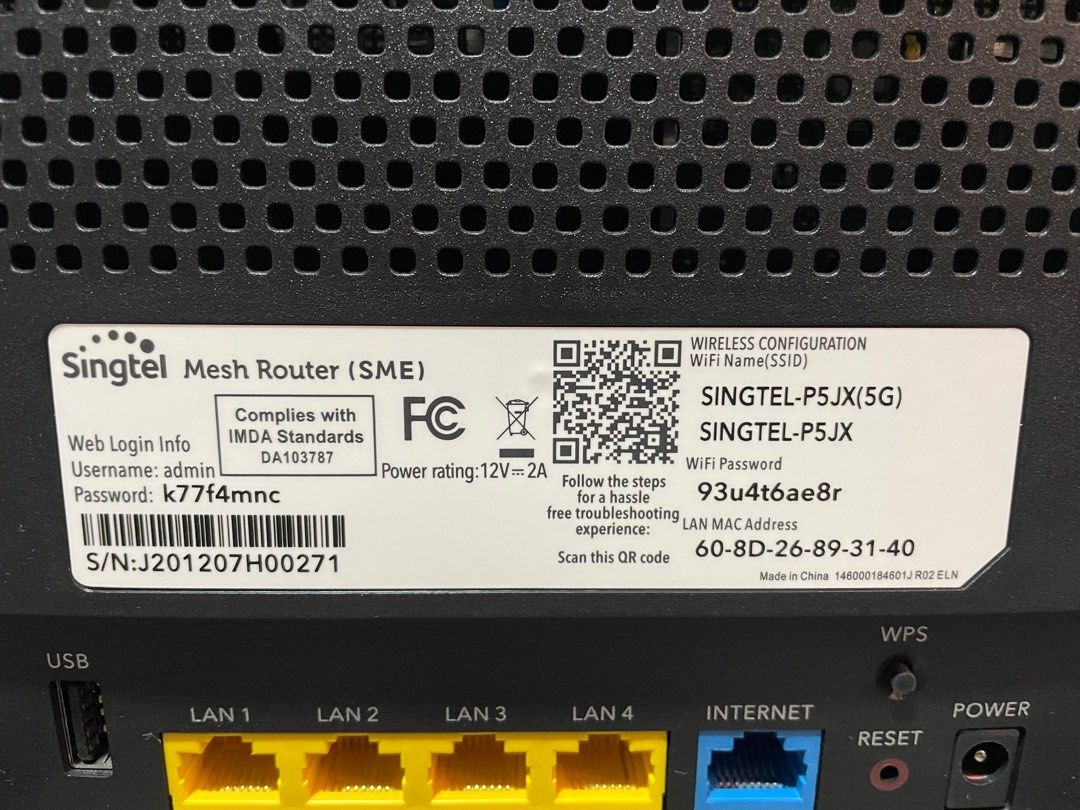 Singtel Wifi Mesh Router (5G), Computers & Tech, Office & Business ...