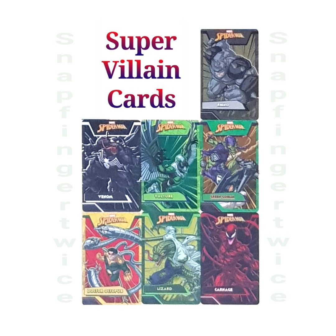 Spiderman Super Villain Collectible Cards Cpcm Cow Play Cow Moo ...