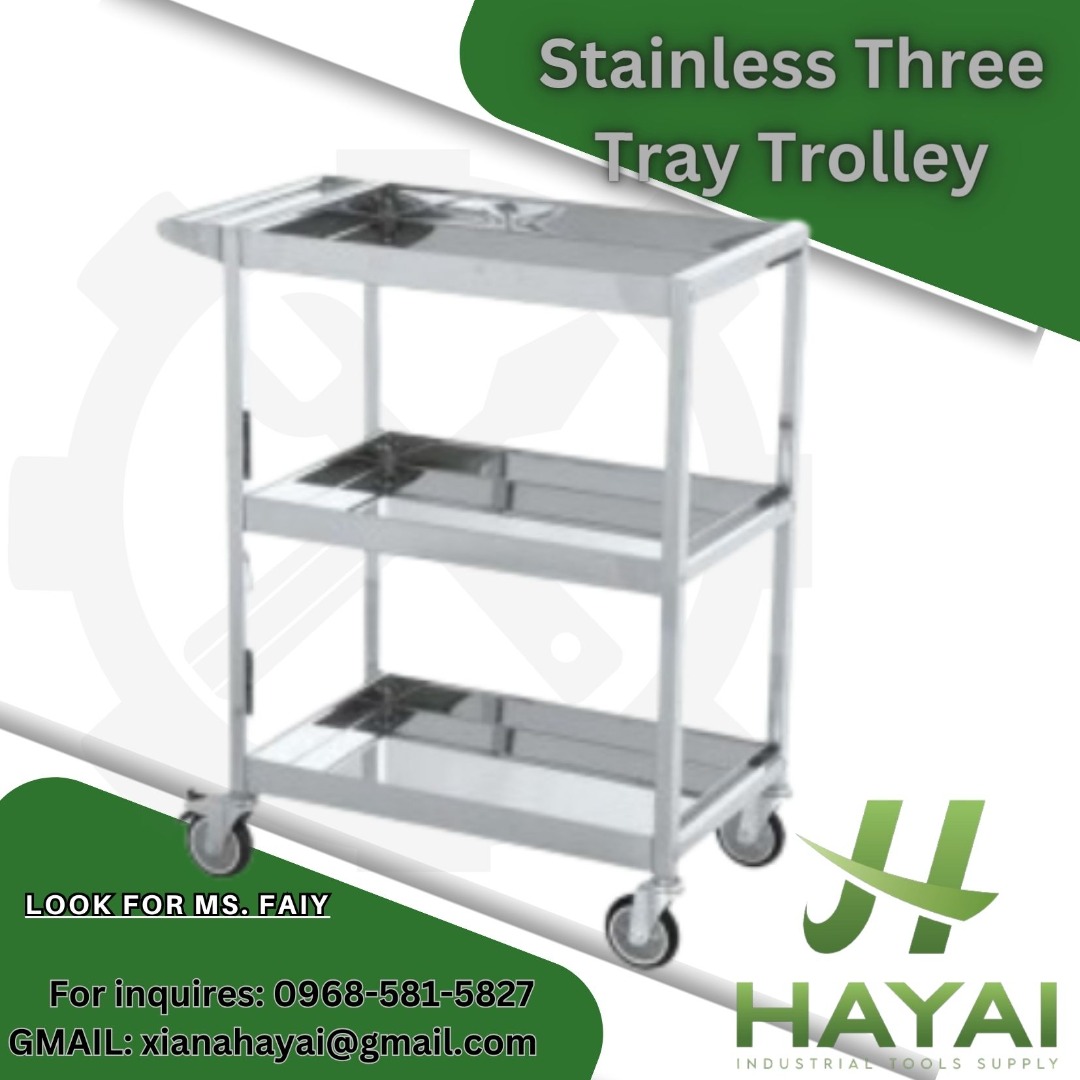 Stainless Three Tray Trolley, Commercial & Industrial, Construction ...