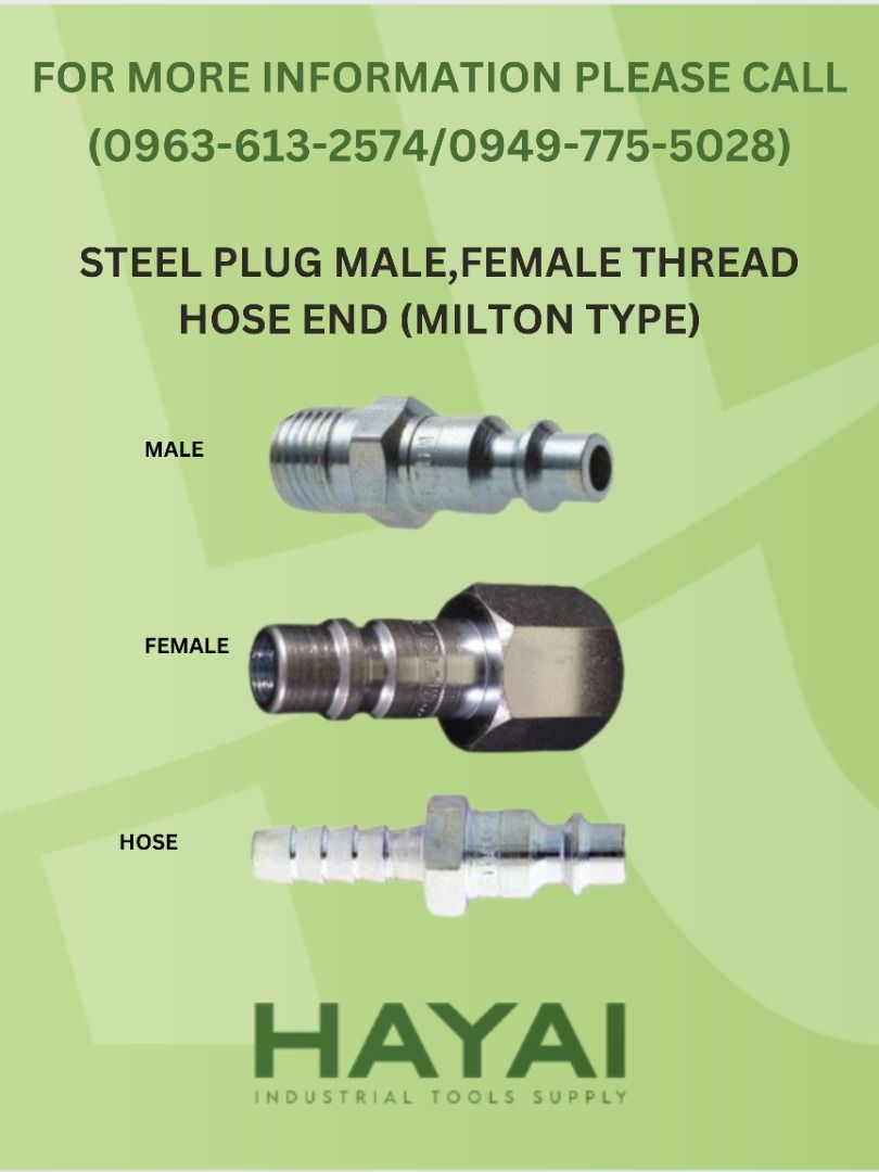 STEEL PLUG MALE,FEMALE THREAD, HOSE END, Commercial & Industrial ...