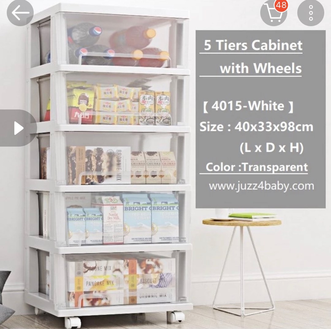 Storage Boxes 5 Tiers (White), Furniture & Home Living, Home ...