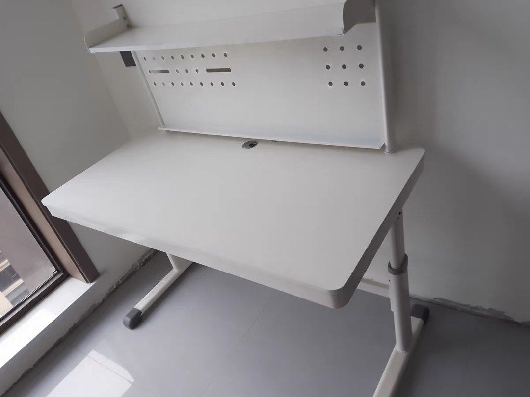 Study Table height adjustable 1.2 m wide desk, Furniture & Home Living ...