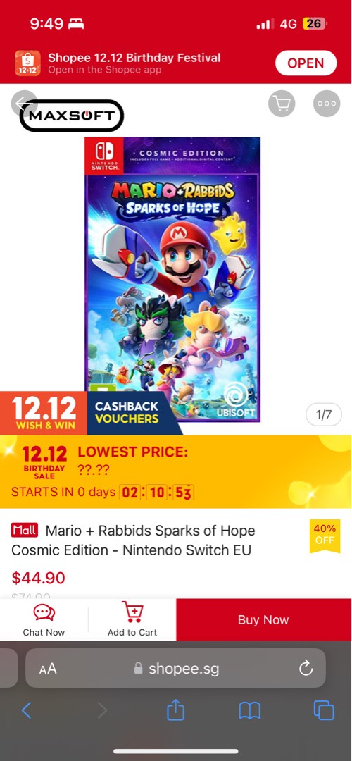 Super Mario and Rabbids- Spark of Hope Nintendo switch game, Video ...