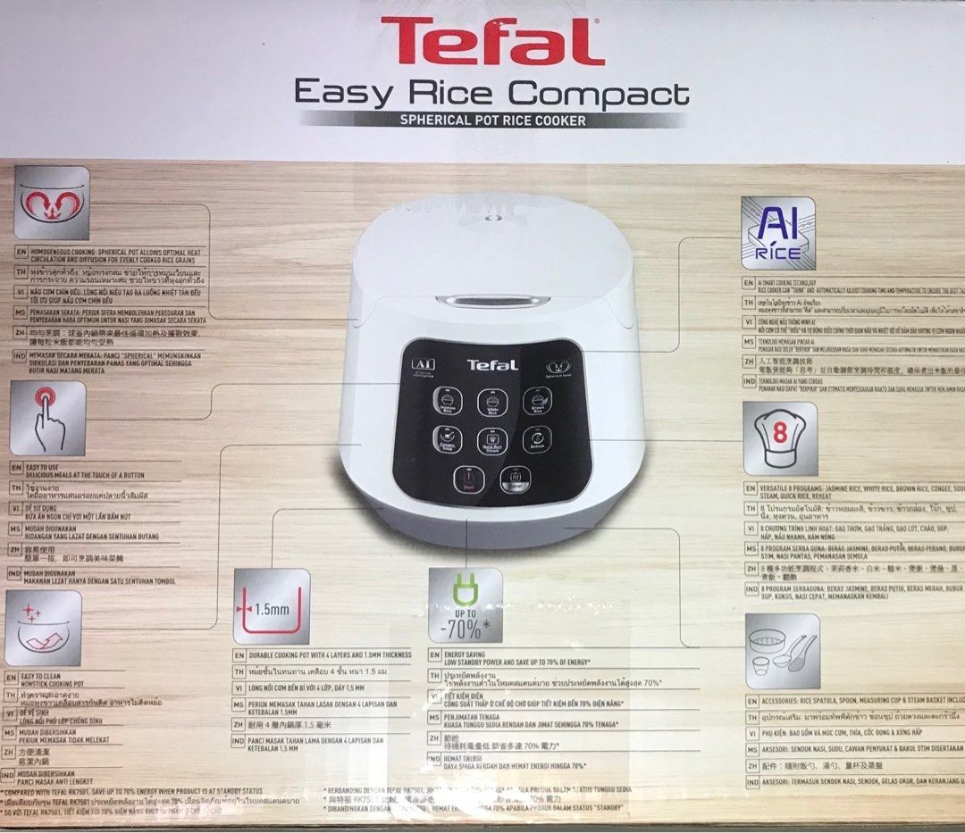 TEFAL RK7301 EASY RICE COMPACT SPHERICAL POT RICE COOKER 1L / Brand New Seal in box, 2 years ...