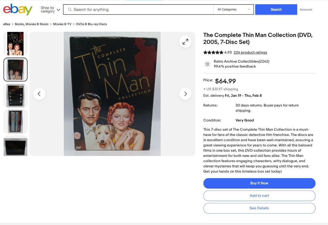 The Complete Thin Man Collection 7-Disc DVD Box Set, Everything Else, Others on Carousell