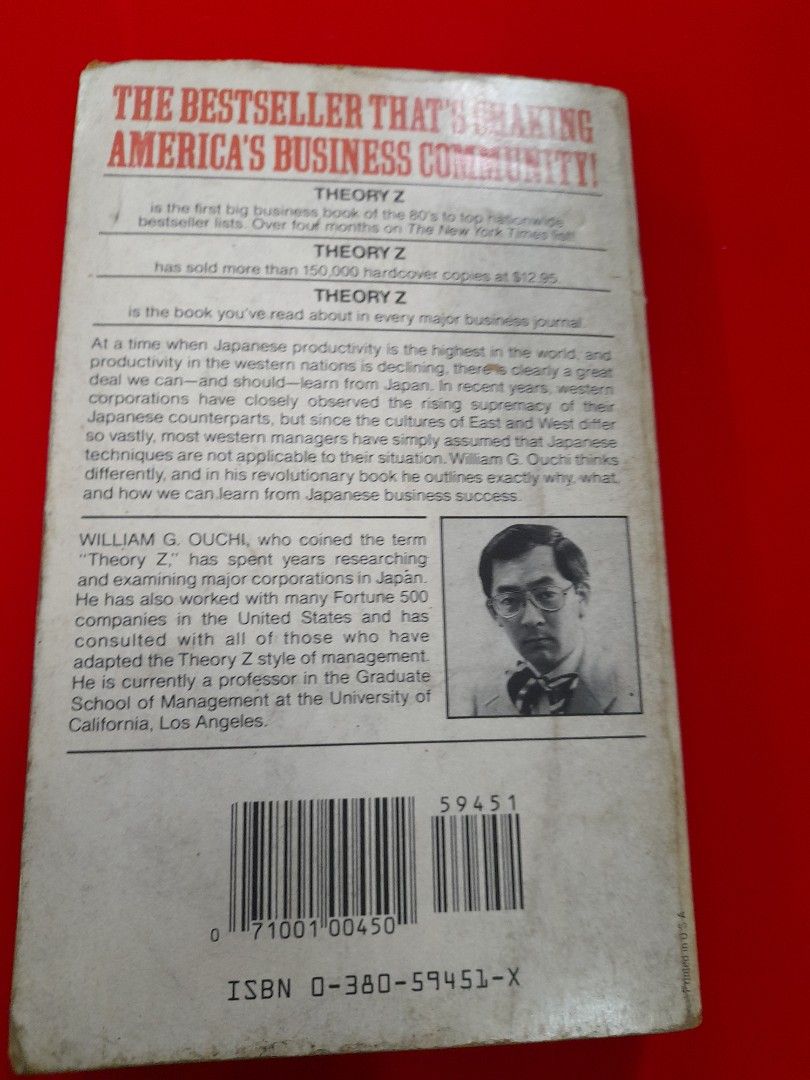 Theory Z by William Ouchi, Hobbies & Toys, Books & Magazines, Textbooks ...