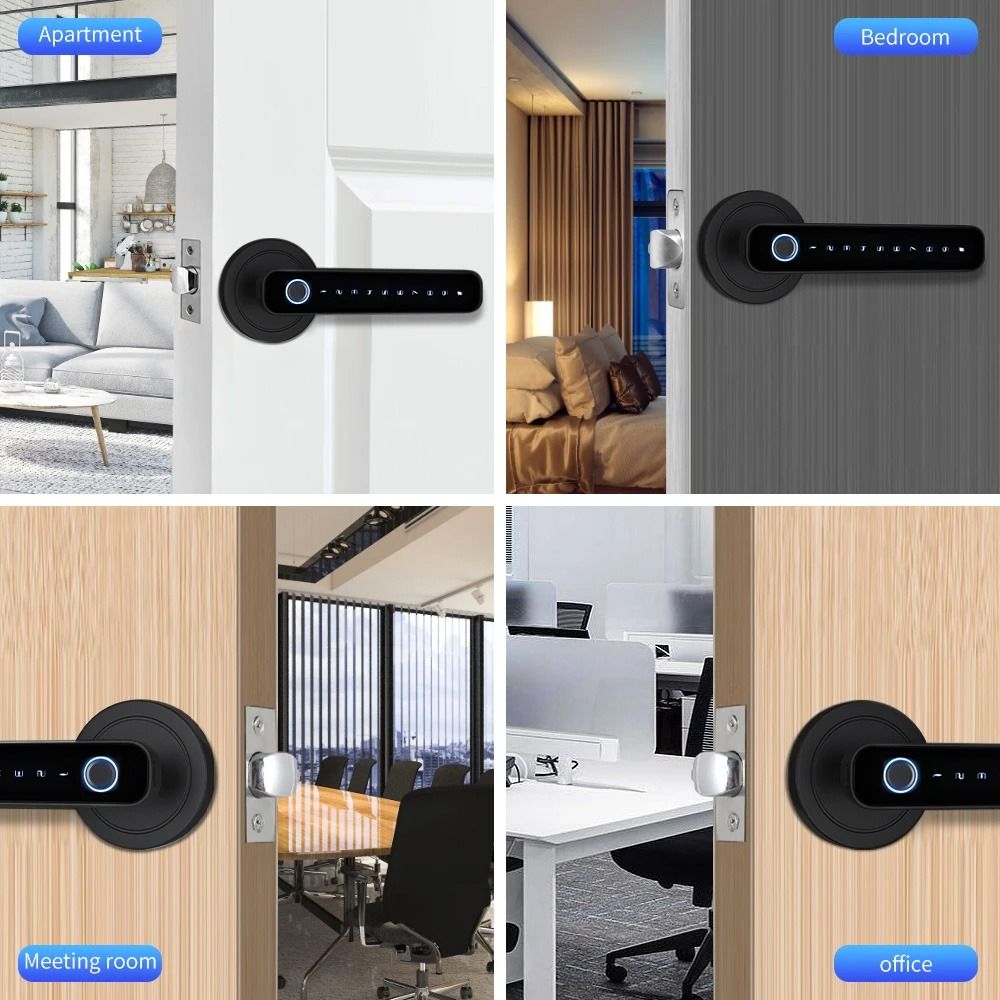 [Tuya] Smart Door Lock Remote Unlock Fingerprint Handle Lock HDB ...