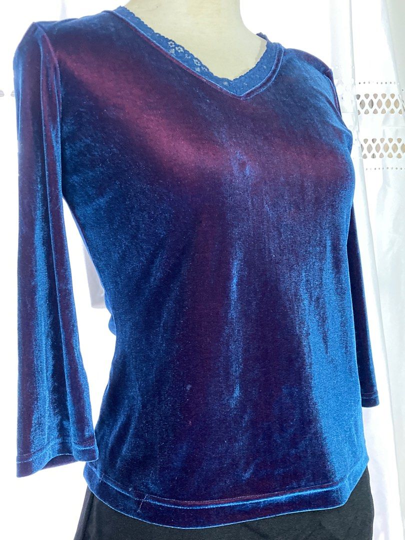 Vertical Club Velvet Color Changing Top, Women's Fashion, Tops ...