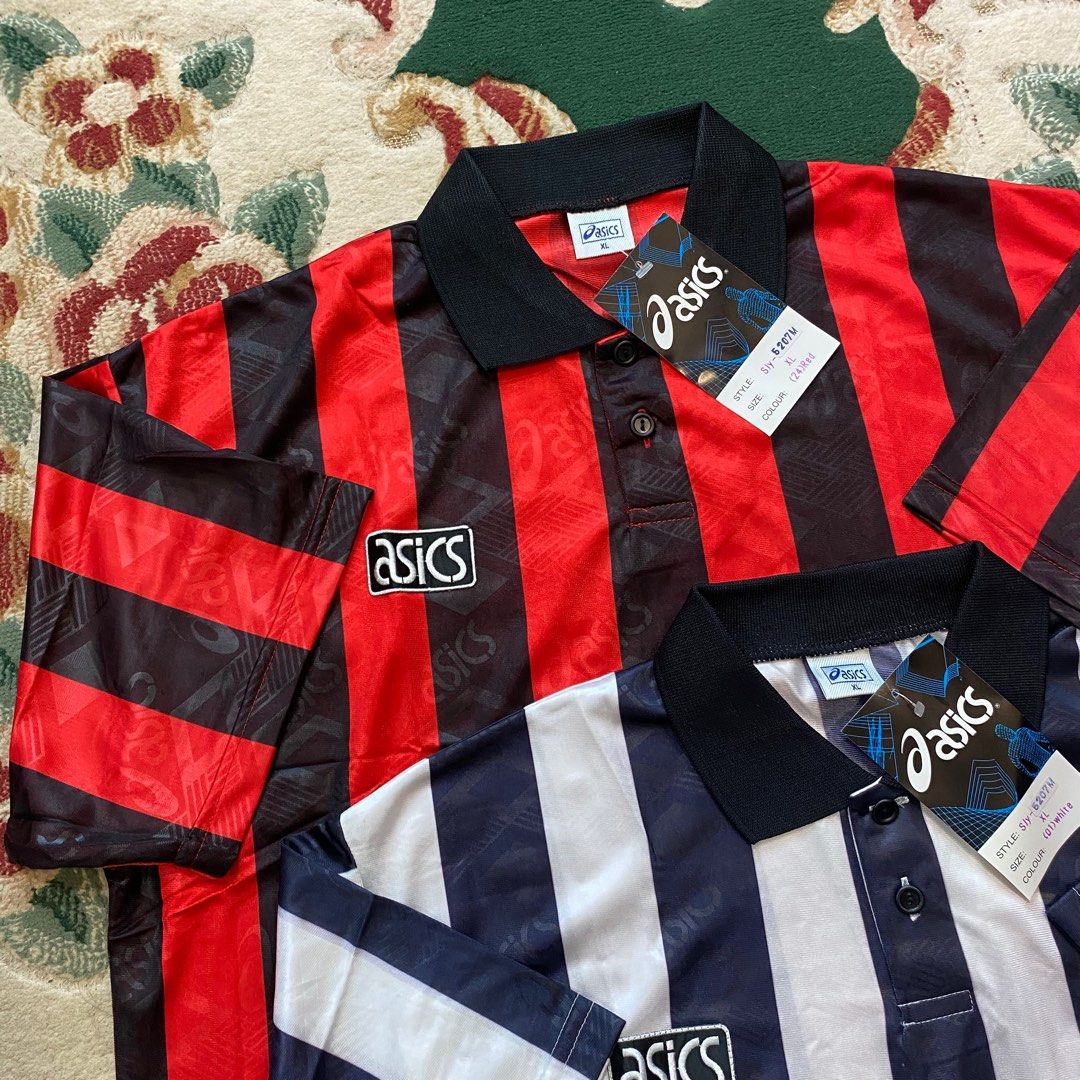 Vintage 2000 Asics Template Stripes Jersey, Men's Fashion, Activewear ...