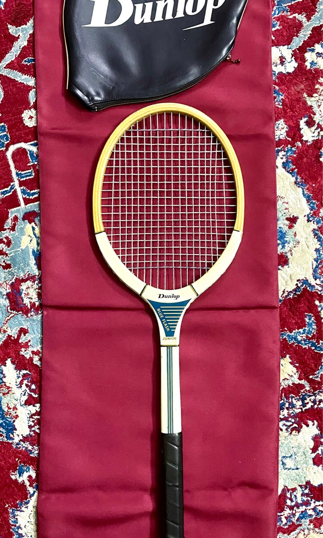 Vintage DUNLOP Wooden Tennis Racket with cover Made in England Size ...