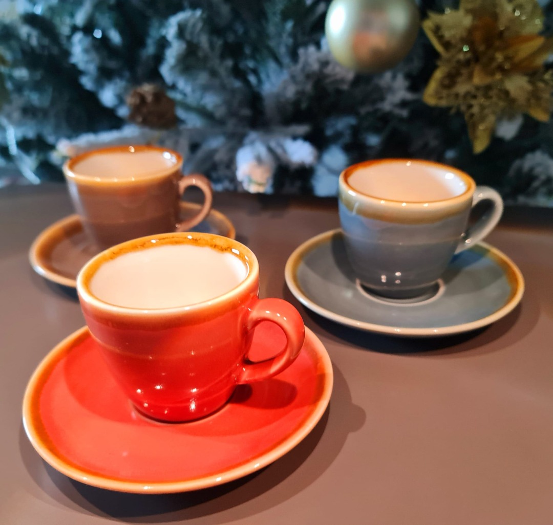 VINTAGE RUSTIC ESPRESSO MINI CUPS AND SAUCERS SET [DEMITASSE CUPS ...