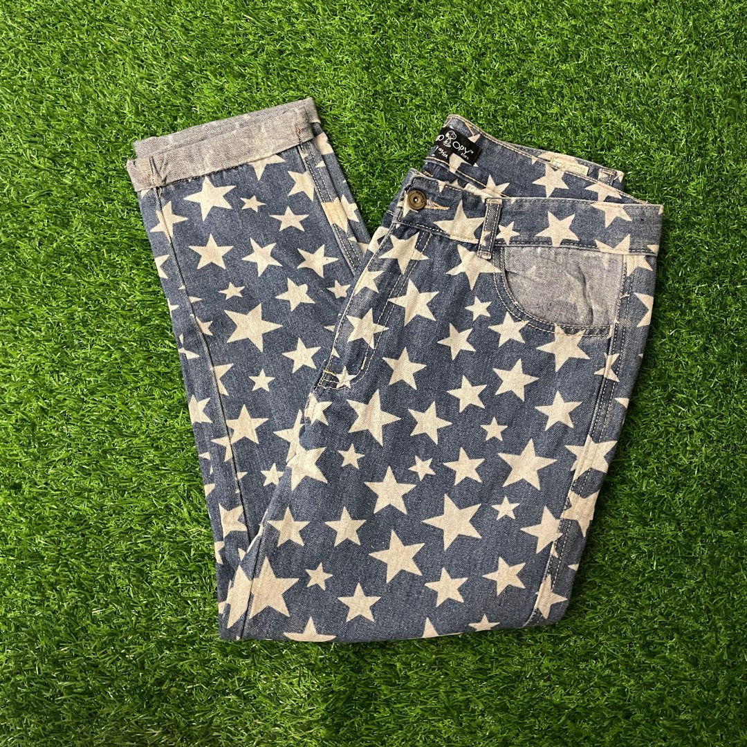 Vintage Snoopy Star Patterned Denim Jeans, Women's Fashion, Bottoms ...