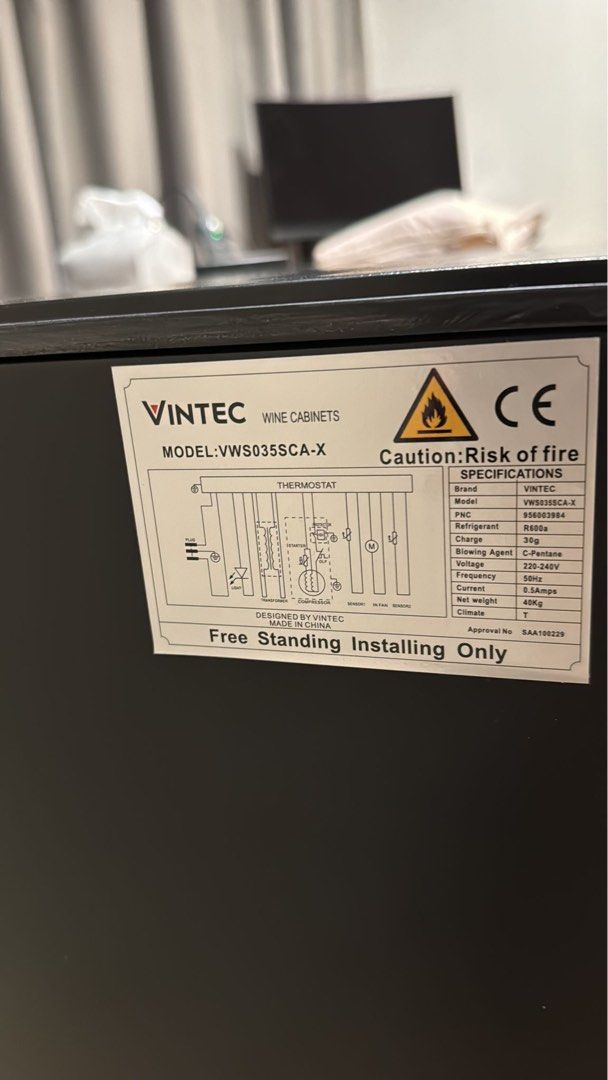 Vintec wine fridge VWS035SCA-X, TV & Home Appliances, Kitchen ...