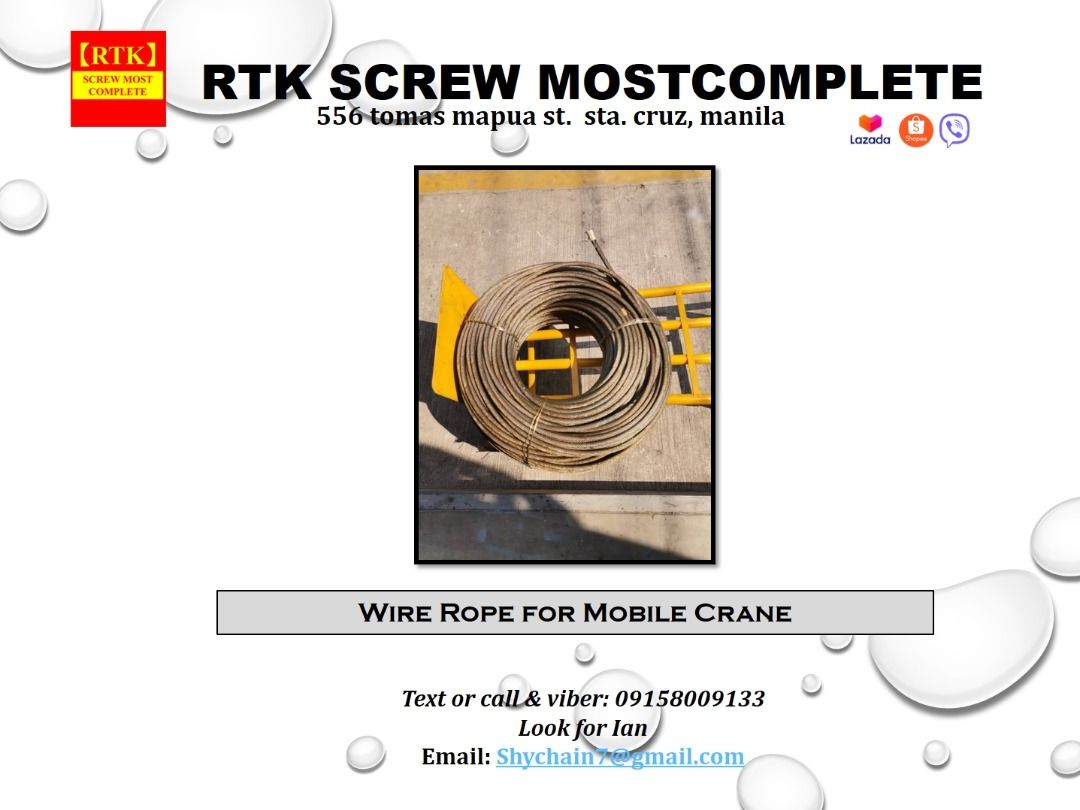 Wire Rope for Mobile Crane 35Wx7* 20mm, Commercial & Industrial ...