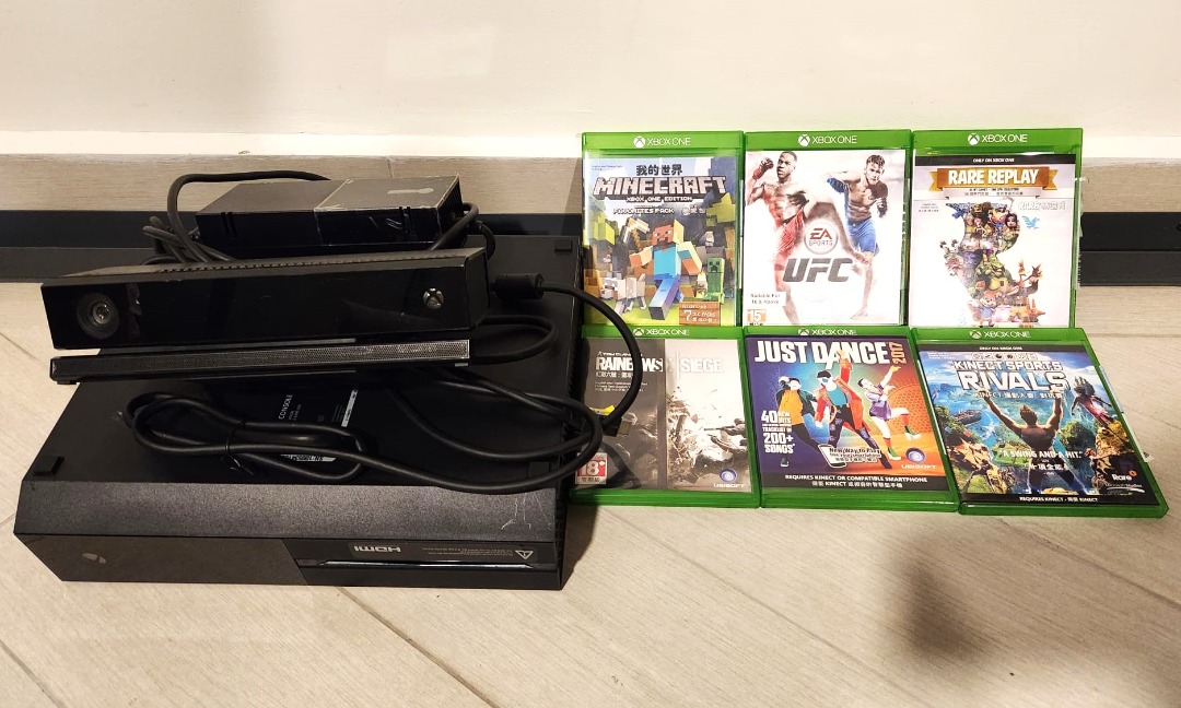 Xbox One console + Kinect sensor + free games, Video Gaming, Video Game ...
