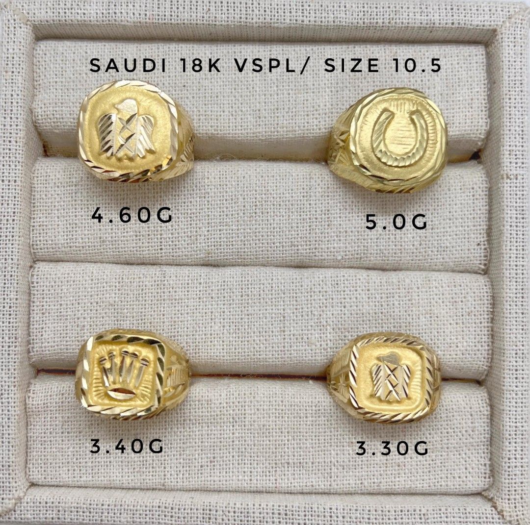 18K Saudi Gold Mens Ring, Women's Fashion, Jewelry & Organizers, Rings ...