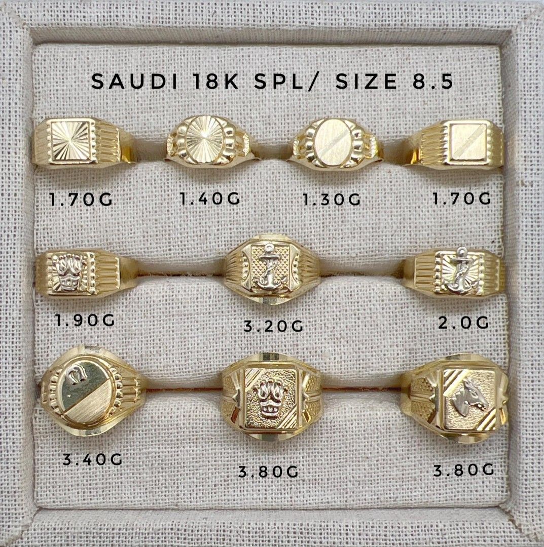 18K Saudi Gold Mens Ring, Women's Fashion, Jewelry & Organizers, Rings ...