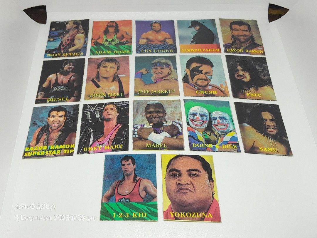 1990s WWF Wrestlers Stickers Set (34pcs), Hobbies & Toys, Memorabilia ...